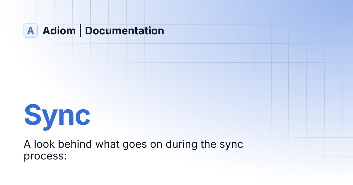 Sync | Adiom | Documentation